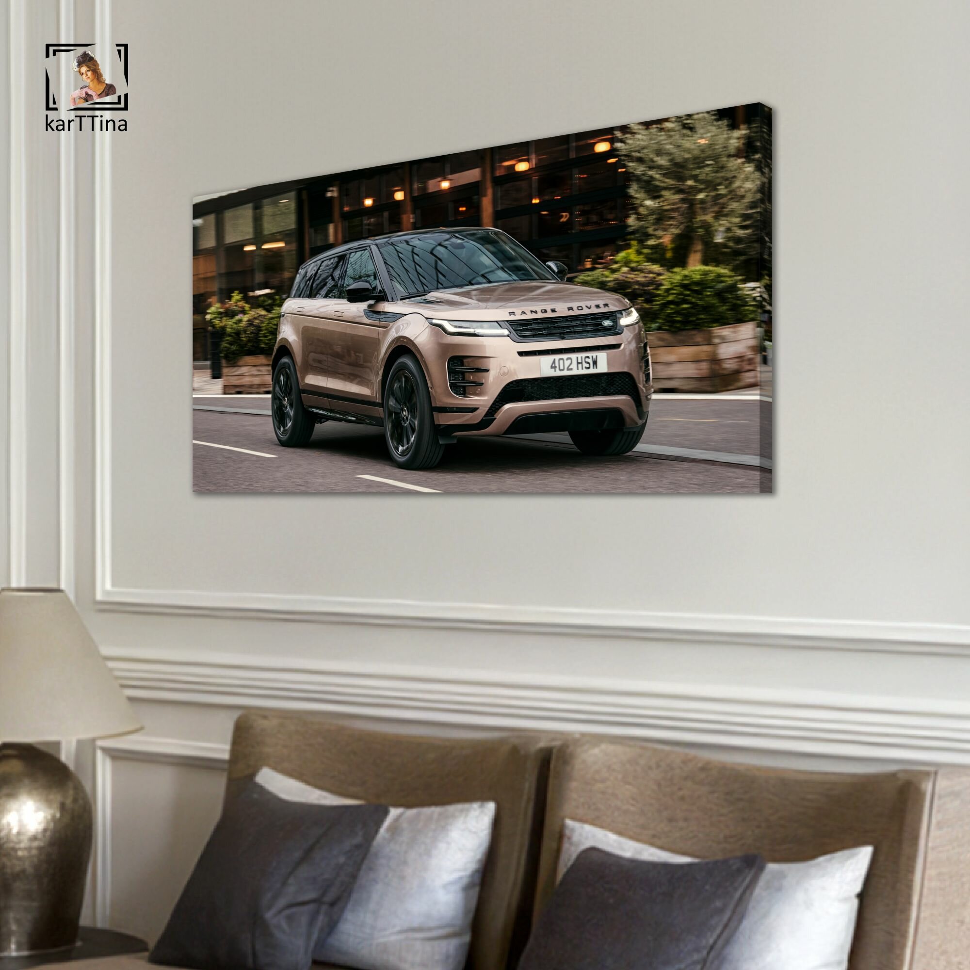 Картина на стену "Land Rover Range Rover" 80х40 см, на деревянном подрамнике