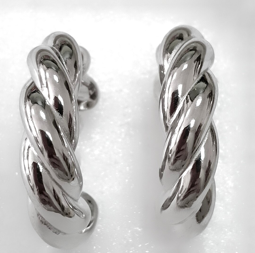Серьги пусеты, серебро, 925 проба, родирование