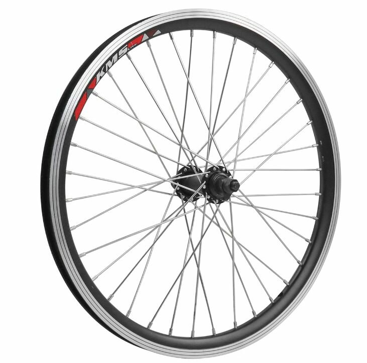 Обод 20" 2-х слойный (алюм.) передний в сборе со спортивной втулкой, черный