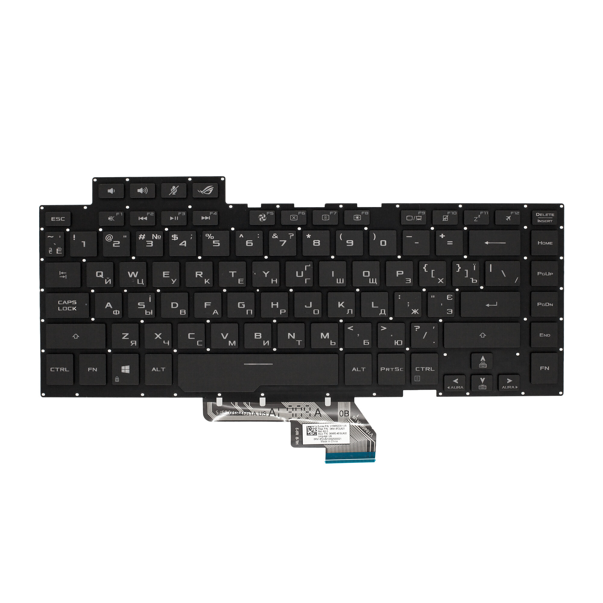 Клавиатура с RGB PER KEY подсветкой для ноутбука Asus ROG Zephyrus M GU502GV / ROG Zephyrus M GU502GU / ROG Zephyrus M GU502GW / ROG Zephyrus M GU502LU / ROG Zephyrus M GU502LV / ROG Zephyrus M GU502LW / ROG Zephyrus M GU502LWS / 0KNR0-4619UA00 - черная