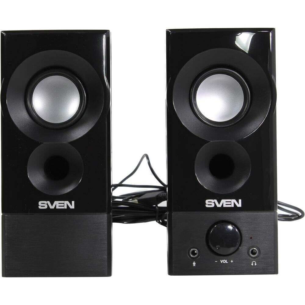 Компьютерная акустика 2.0 Sven 357 SV-018191 чёрный, USB, 2x3 Вт(RMS)