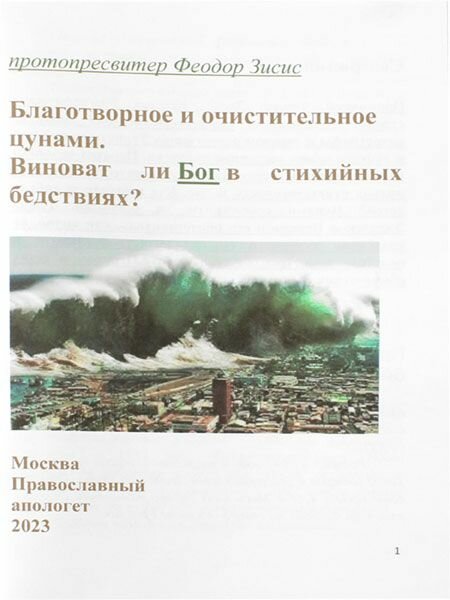 Благотворное и очистительное цунами. Виноват ли Бог в стихийных бедствиях Зисис Феодор, протоиерей