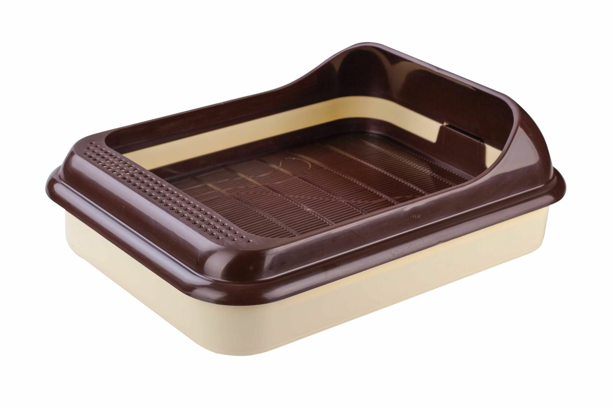 Лоток для кошек ALTA "Верный друг" с решеткой, слоновая кость