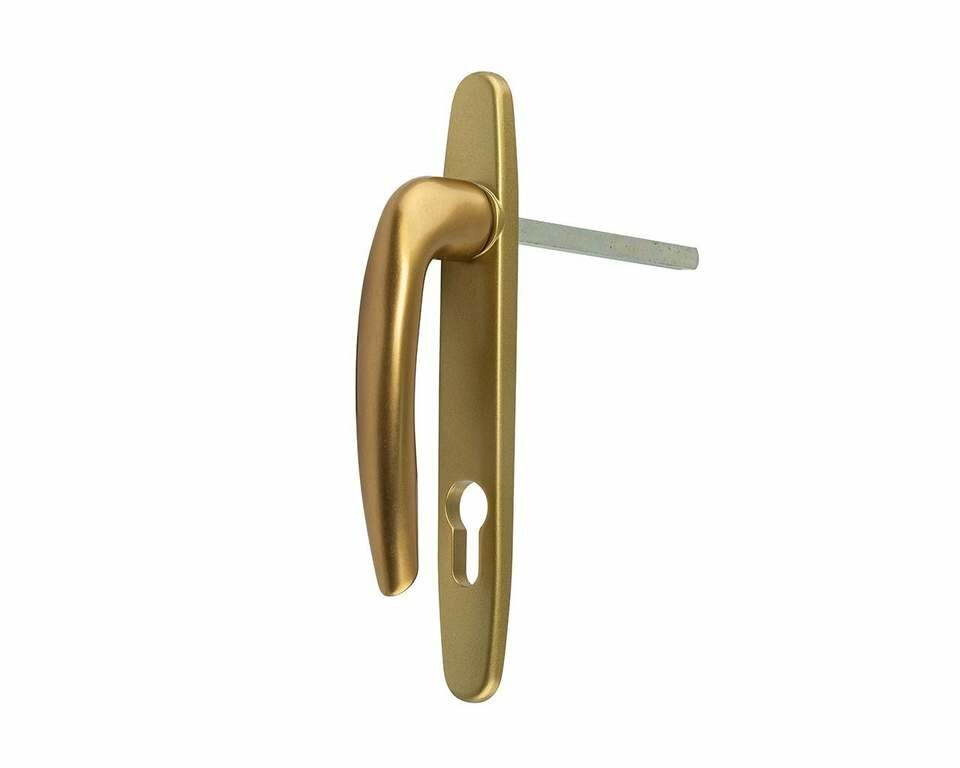 Гарнитур нажимной Rhapsody внешн. Бронза ручка высокая винт ниже ручки на 21 мм Е=92 мм, толщ. проф до 90 мм