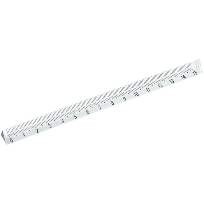 Линейка СТАММ 15 см, Стамм, пластиковая, трехгранная (ЛН-31234)