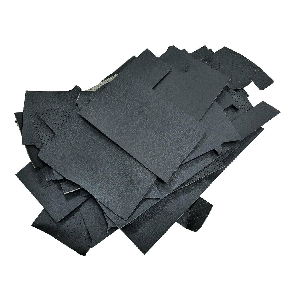 Набор кусков из черной экокожи для творчества и рукоделия - кожа микс
