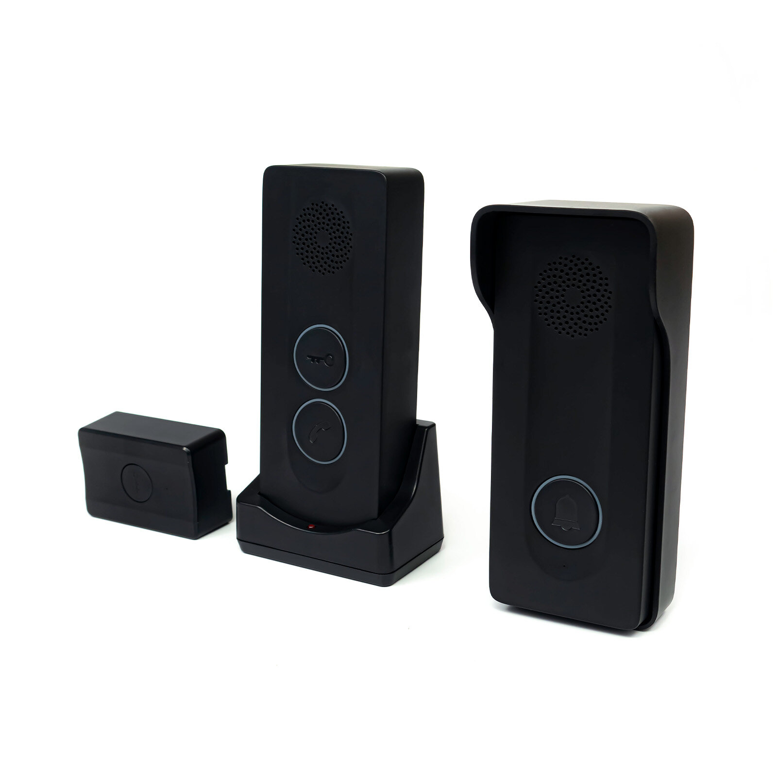 Радиоканальный аудио домофон Домовой 300 (black) (C73871EB) (радиодомофон) с дистанционным открытием замка для квартиры и дома. До 5 этажей.