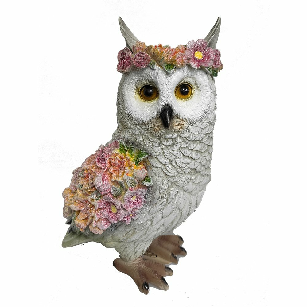 Фигура декоративная Сова в веночке 17*14.5*23см KSMR-718344/F833