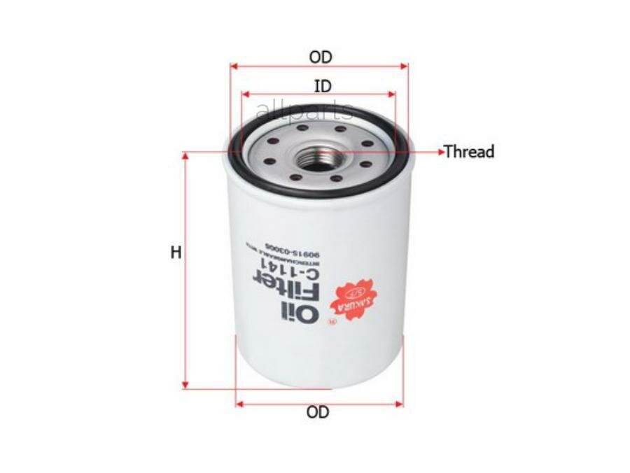 SAKURA C1141 Sakura Фильтр масляный C1141