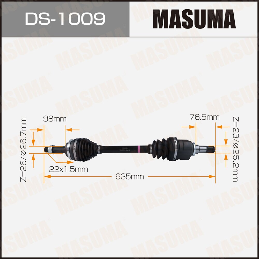 Привод в сборе передний левый Masuma DS-1009