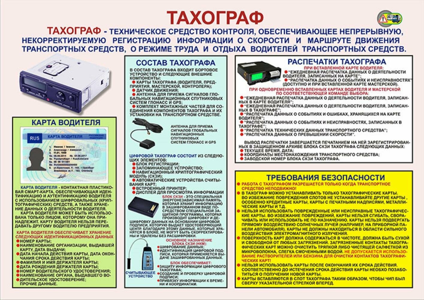 Плакат Тахограф (размер 44 x 32 см)