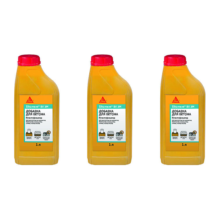 Пластифицирующая добавка для бетона Sika Sikament BV 3M 1л (3 шт.)