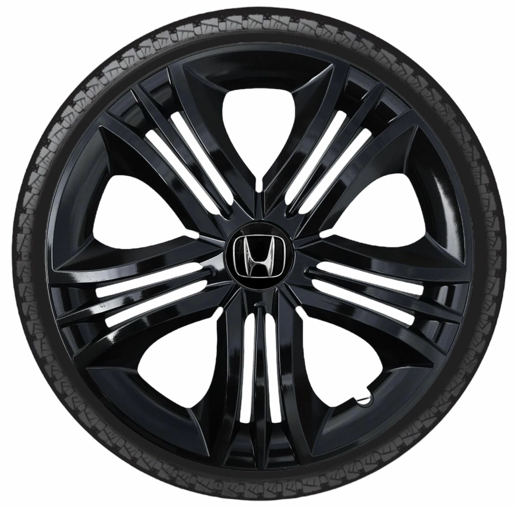 Автомобильные колпаки на диски Jestic ФАН черный хонда R15", в комплекте 4 колпака