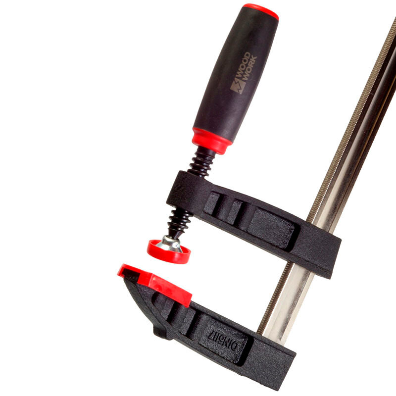 Струбцина WOODWORK из ковкого чугуна, F-образная, 600x100 мм, усилие прижима до 330 кг din5117. 4631169267223 FCC-6010