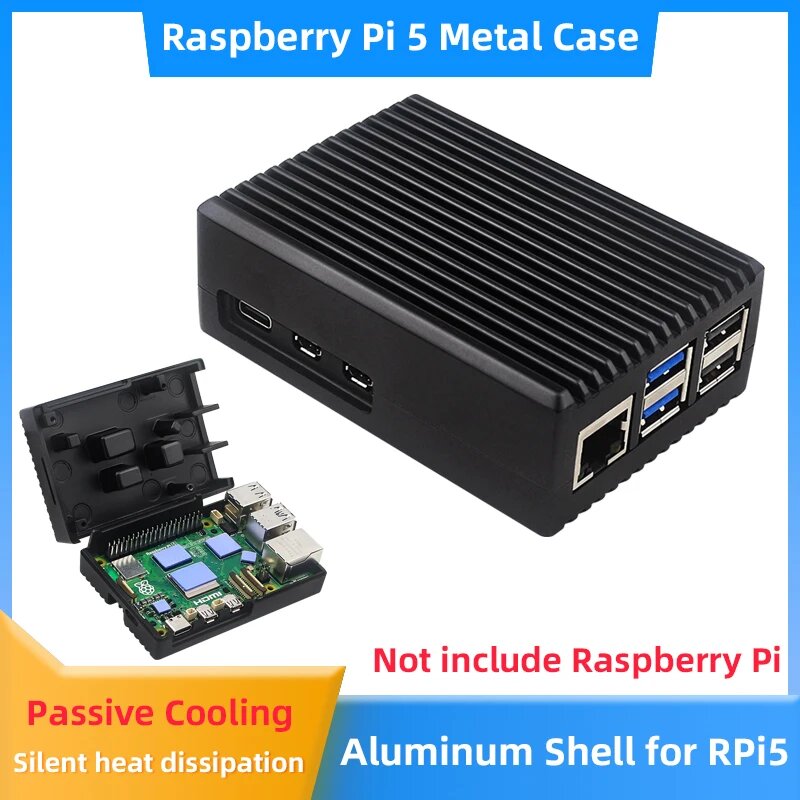 Алюминиевый корпус для Raspberry Pi 5, EU PD 27W, Case-EU Power — фото 1