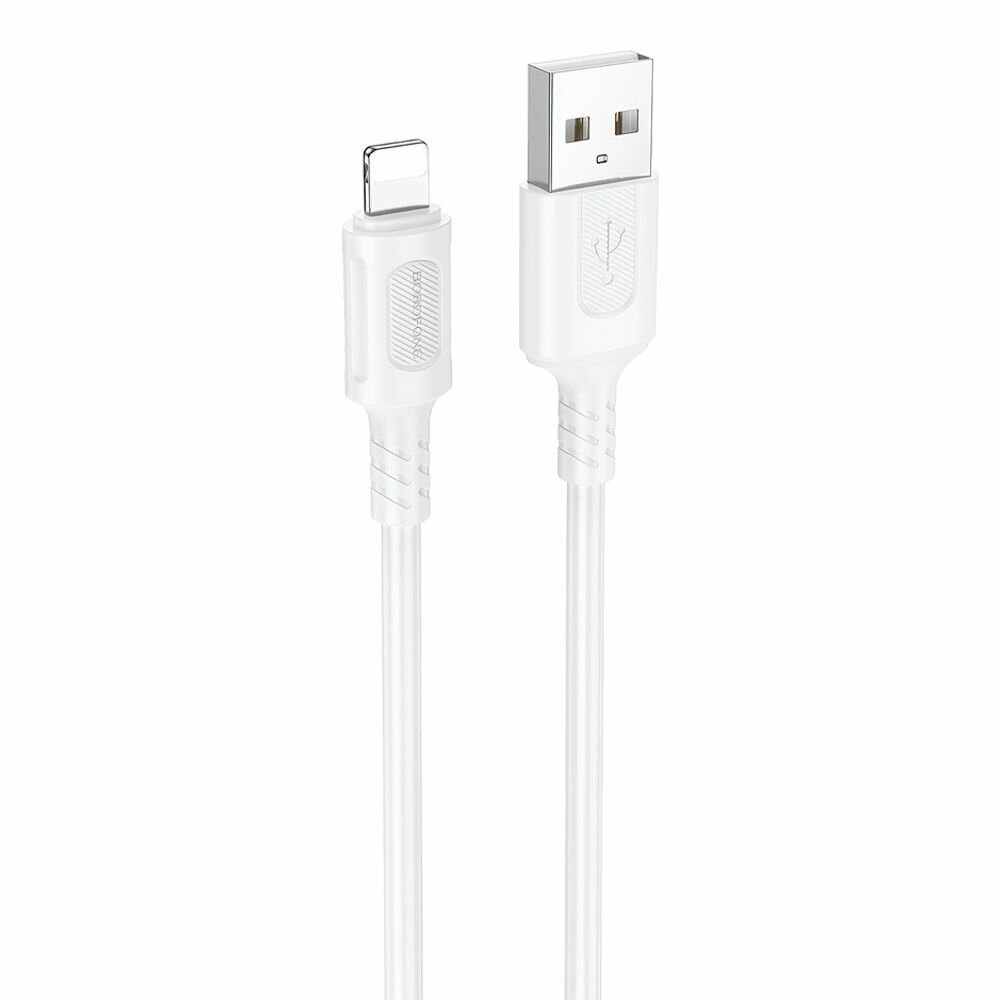 USB кабель BOROFONE BX111 Feliz Lightning 8-pin, 2.4А, 1м, PVC (белый)