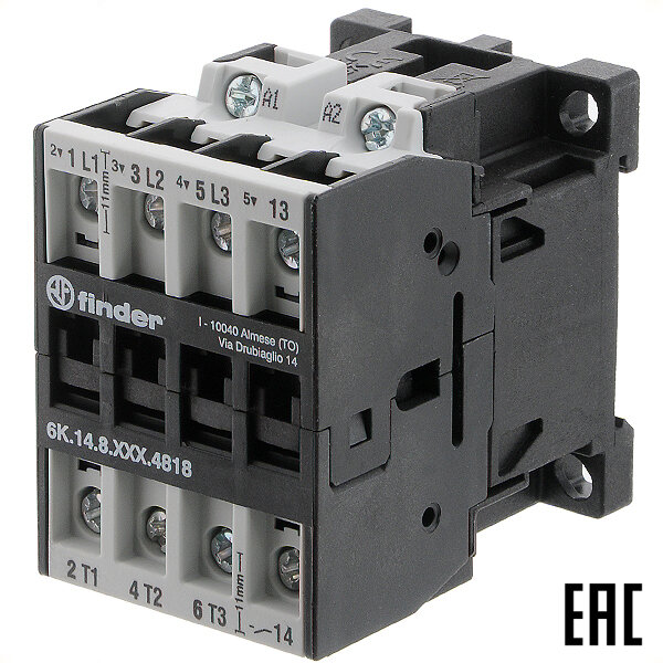 Контактор Finder АС3 400В 18A 1з 230В 6K1482304818