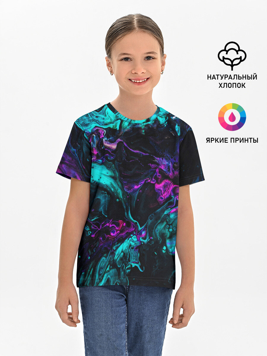 Футболка хлопковая детская НЕОНОВАЯ АБСТРАКЦИЯ | NEON