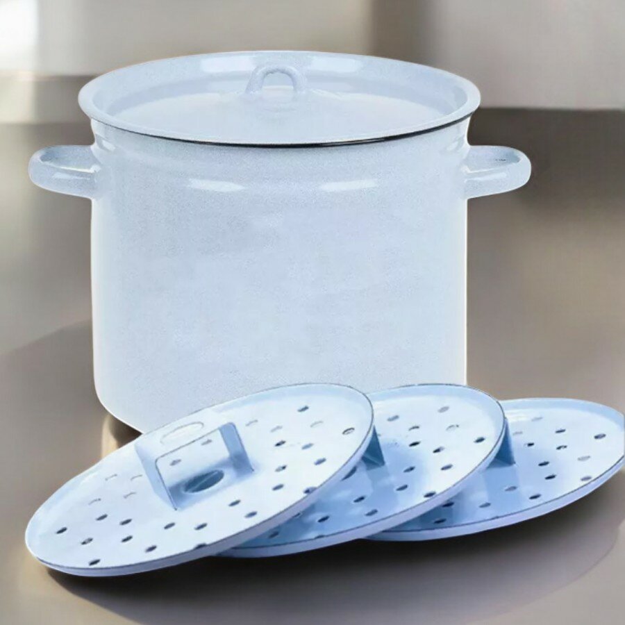 Мантоварка трехъярусная Лысьвенские эмали, эмалированная, 9 л