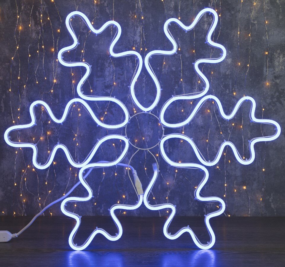 Фигура неоновая "Снежинка" 600 синих LED, 67*67 см,  Luazon