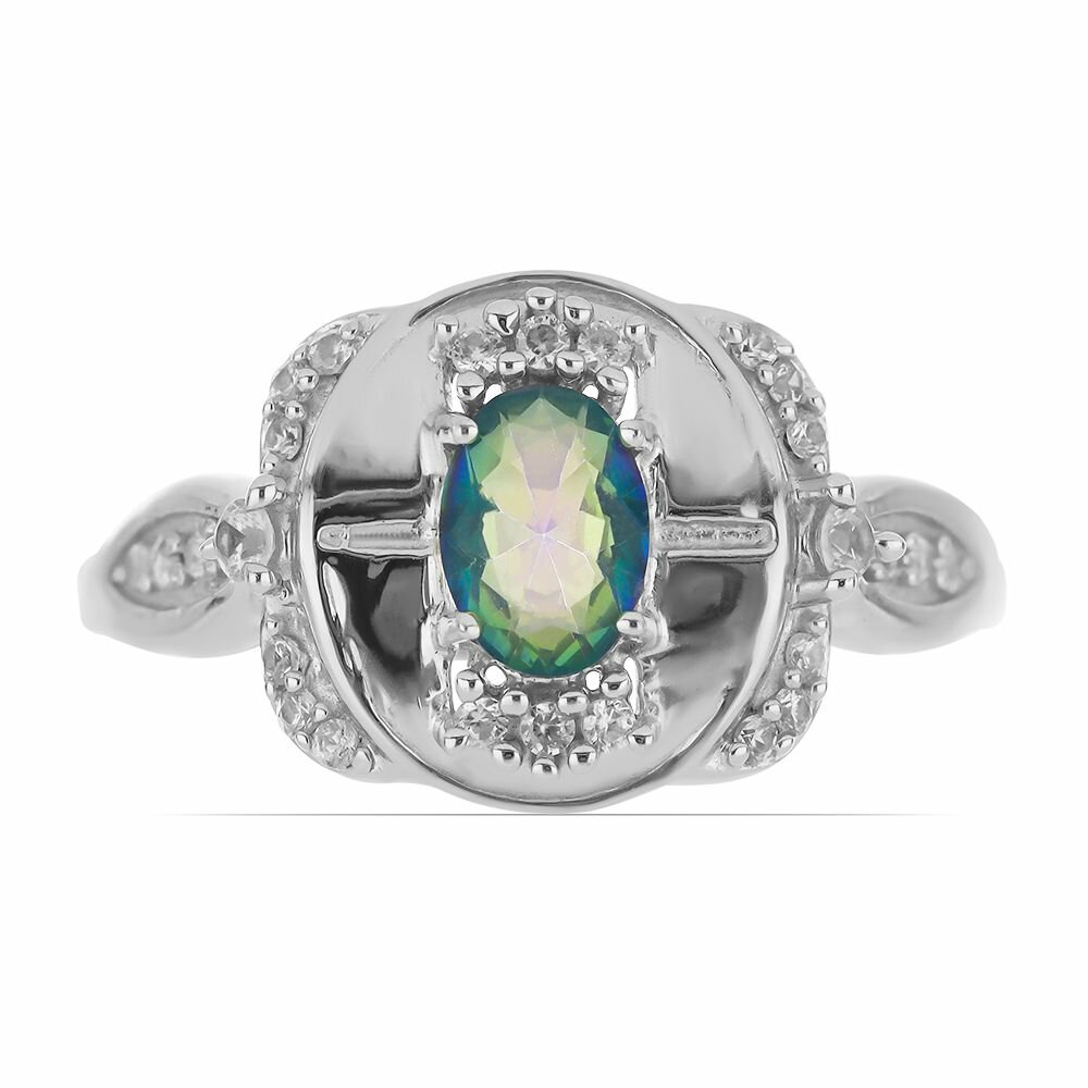 Кольцо Ювелирия, серебро, 925 проба, родирование, циркон, кварц