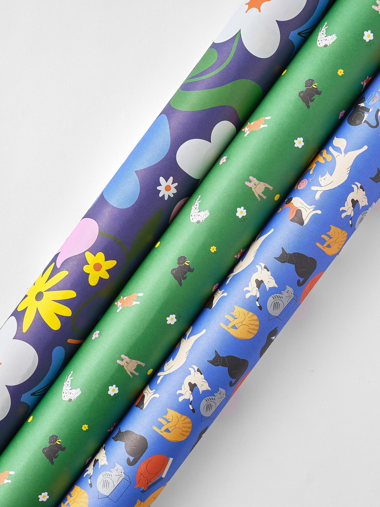 Упаковочная бумага, набор 3 рулона, Mix 8