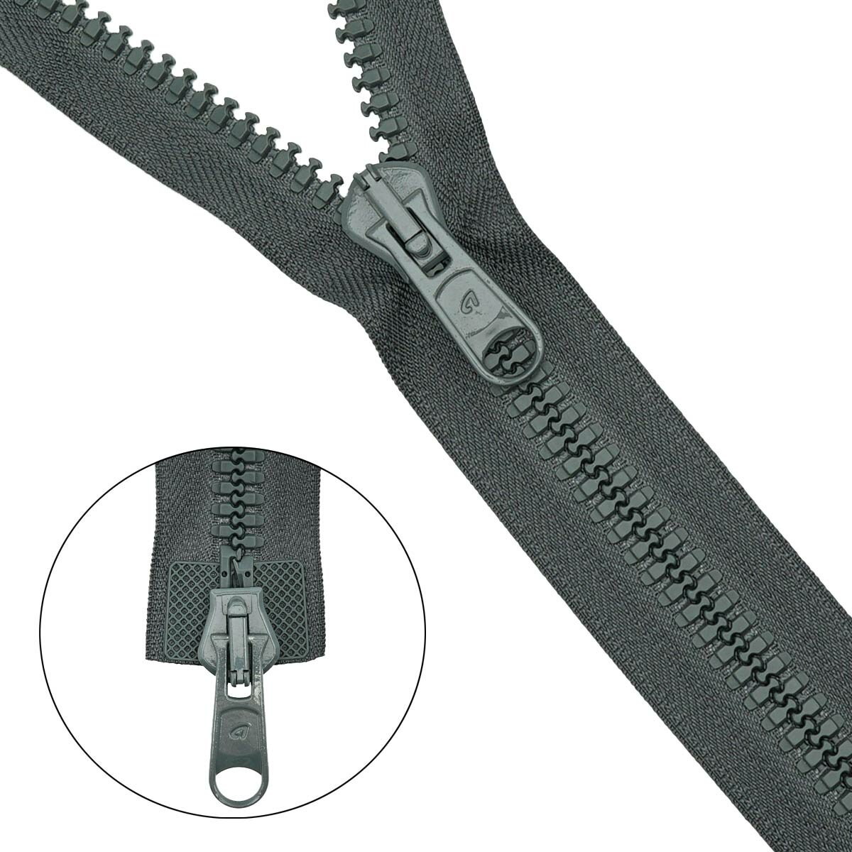 Молния разъемная 80 см двухзамковая тракторная, 5 шт, Тип 8 (2080) ARTA (123 графит)