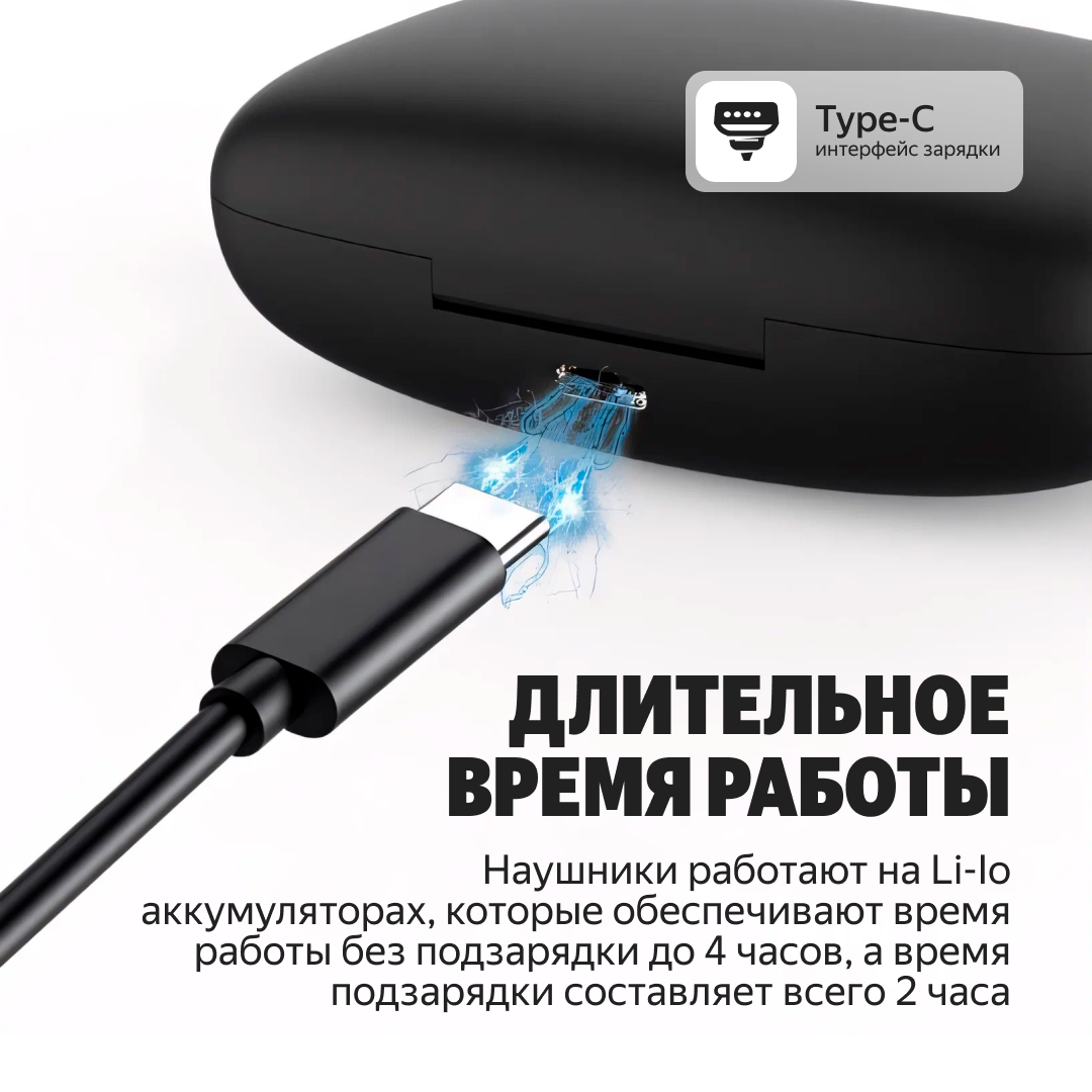 Беспроводные водонепроницаемые наушники T17, Bluetooth 5.3, черный — фото 1