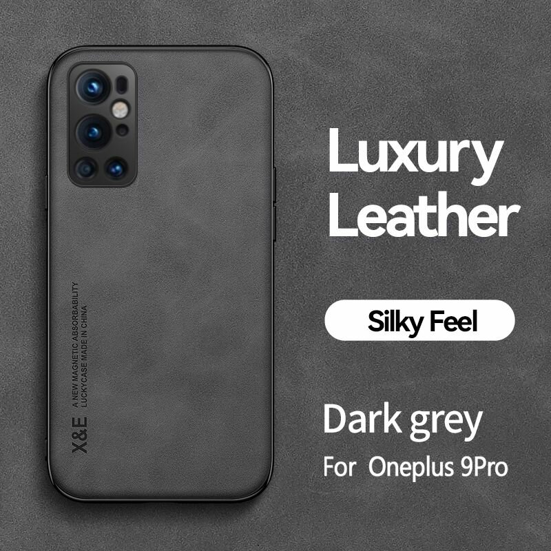 FASNYA Кожаный чехол на OnePlus 9 Pro (Ван Плюс 9 Про) с защитой камеры противоударный, ля магнитного авто-держателя