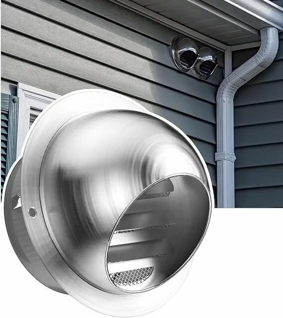 Стенной выход с решеткой и сеткой 80 мм из нержавеющей стали 304 для вентиляции и защиты от насекомых
