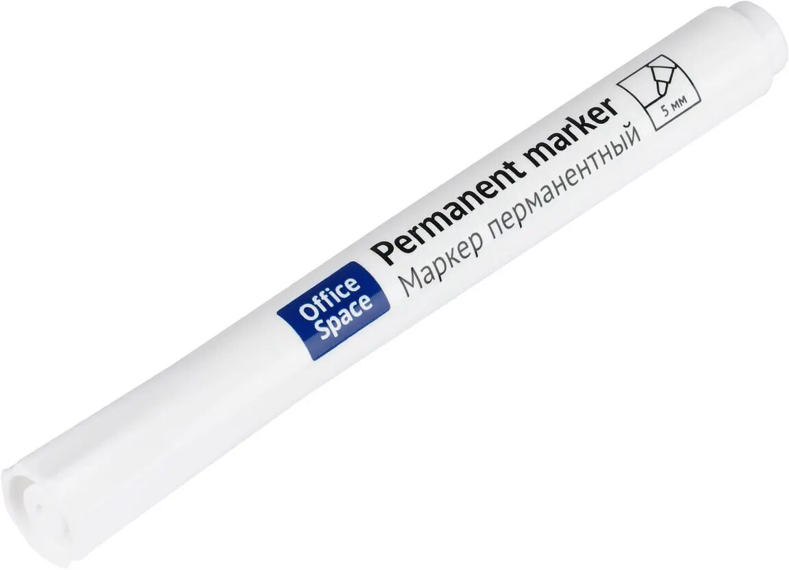 Маркер перманентный Office Space белый 5 мм
