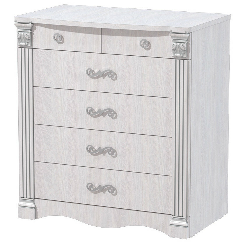 Комод с ящиками FANT Ольга 1Н Белый экспо/Ясень анкор светлый