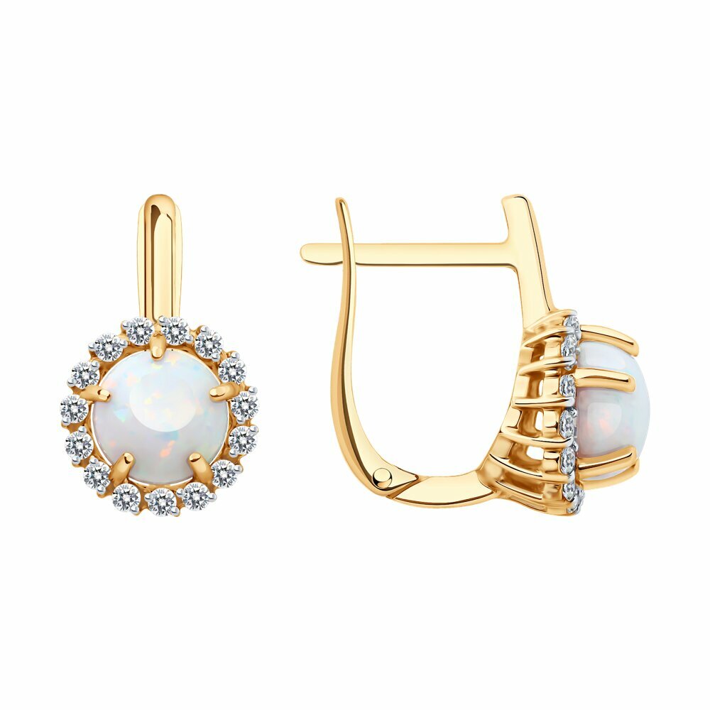 Серьги, красное золото, 585 проба