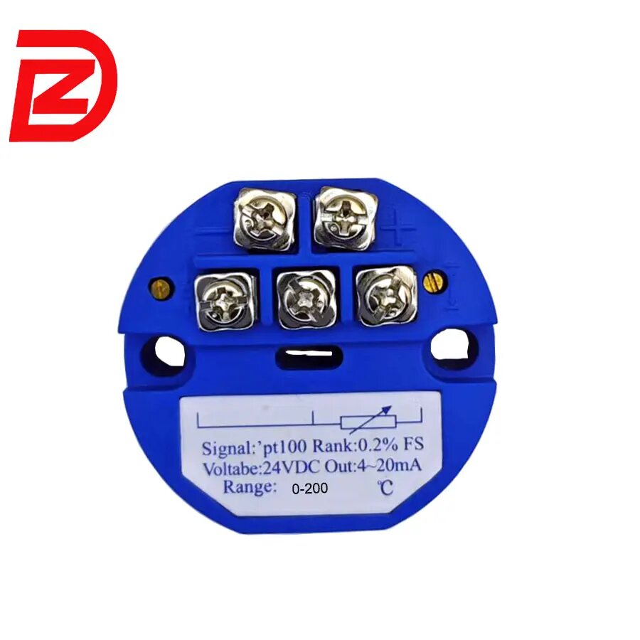 Датчик температуры PT100 с выходом 4-20 мА, диапазон -50-100°C, вход RTD 0-5В, 0-10В, 0-200Celsius