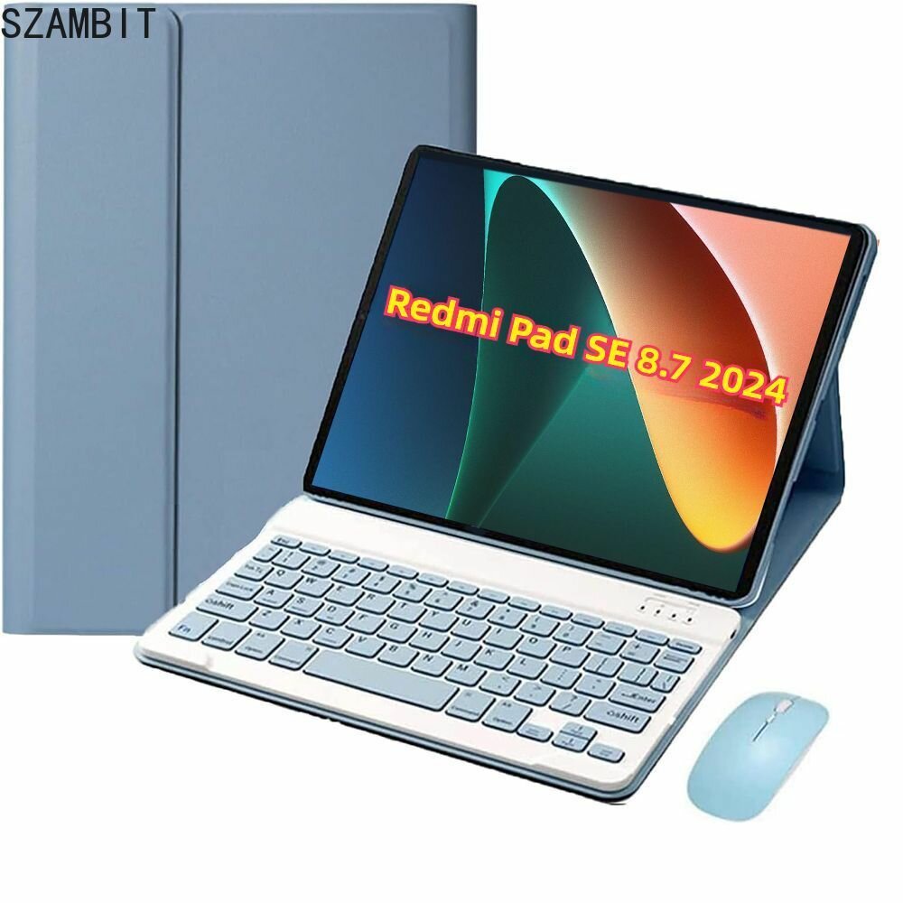 Магнитный чехол-клавиатура для Xiaomi Redmi Pad SE 8.7 дюйма 2024 дюймов, совместимый с Bluetooth и мышью Ж ж