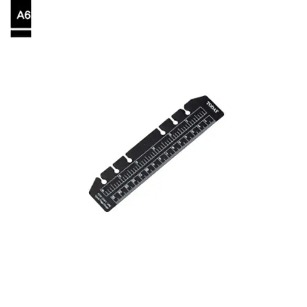 Прозрачная черная линейка-закладка для блокнота из ПВХ Черный, Black-A6