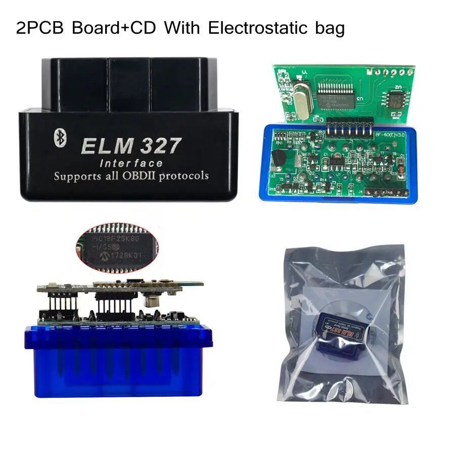 Сканер ELM327 V1.5 PIC18F25K80 ELM327 OBD2 ELM 327 Bluetooth-совместимый адаптер для Android/ПК ELM 327 OBD2 ELM327 V1.5