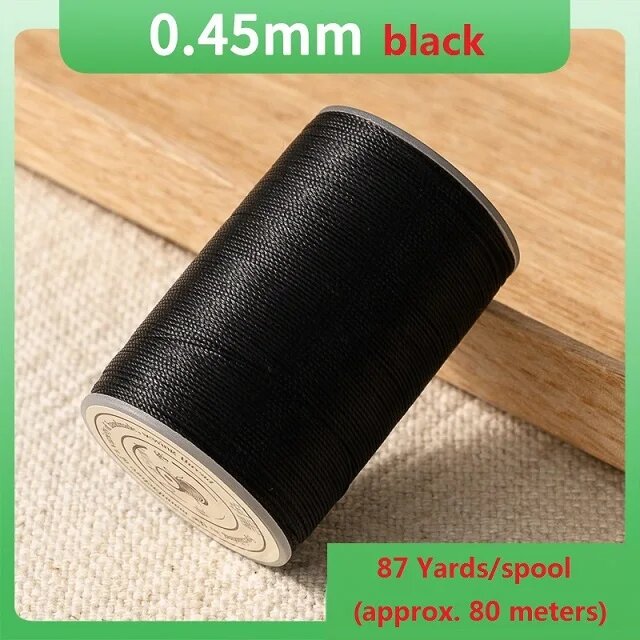 Tepoztec Вощеная кожаная нить для шитья 0,45 мм черная Черный, black