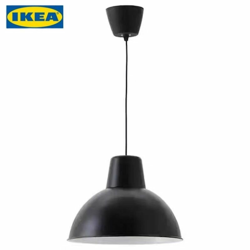 Ikea, SKURUP, люстра диаметром 38 см, черная, светодиодные светильники и крючки в подарок продавцам.