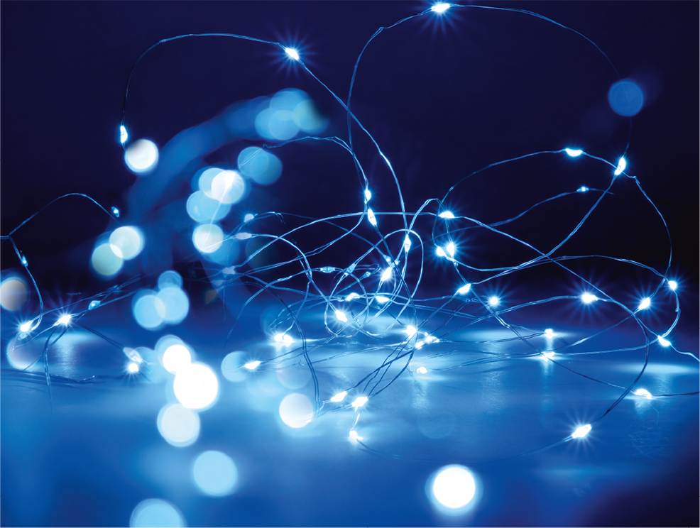 Гирлянда Фаzа / Фаза DC-G03-50W роса, ПВХ, 50 световых точек холодный белый, IP44, длиной 5.1м / новогодние украшения для декора дома