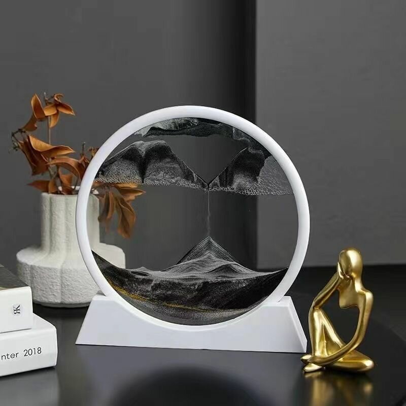 Картина песочная 3D интерьерная в белый рамке / Песочные часы антистресс / подарк