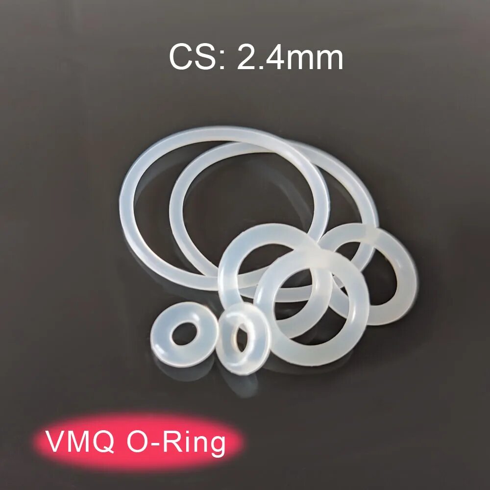10 шт./лот CS 2,4 мм Силиконовое кольцо, прокладка VMQ, резиновое уплотнительное кольцо, водонепроницаемая противовозрастная шайба, высокая термостойкость OD * CS