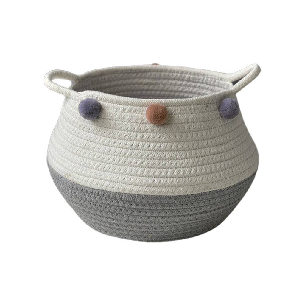 Корзина для растений из хлопковой веревки с двойной ручкой для украшения дома, горшки для суккулентов, кактусов, садовых растений