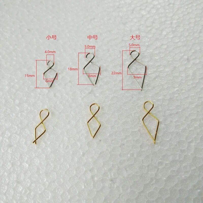 Металлические крючки для рыбьего хвоста Camal, хром/золото 6x15mm, Chrome