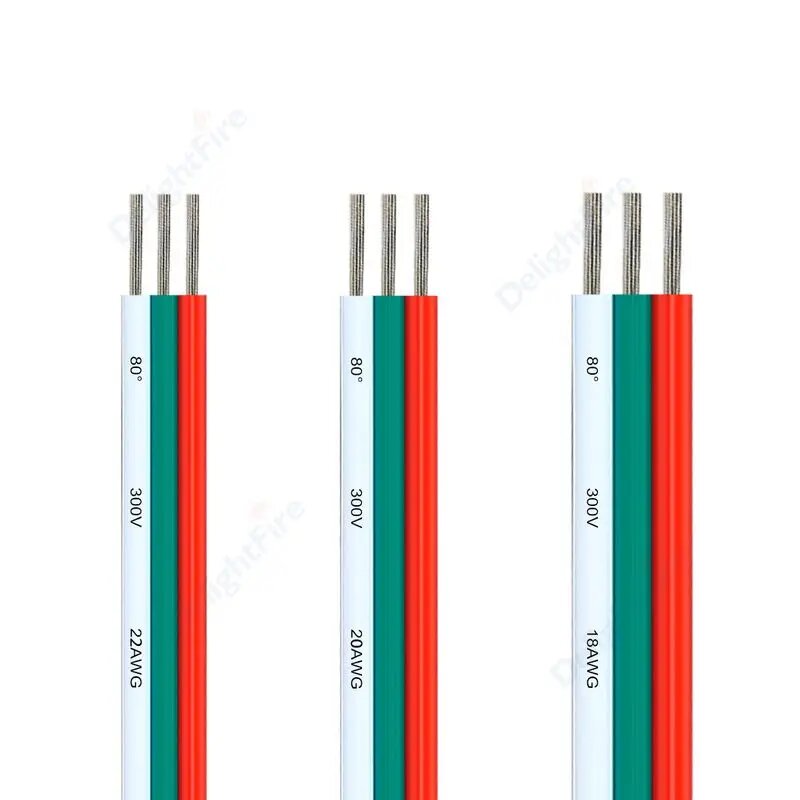 DelightFire 3-контактный электрический кабель 22AWG 3-жильный 22 AWG, Type 1, 10m