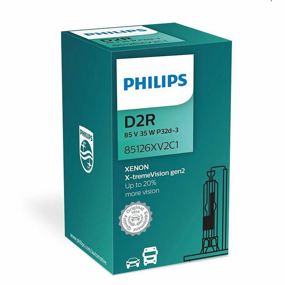 Лампа ксеноновая головного света D2R P32d-3 4800K X-treme Vision +150 Philips 85126XV2C1