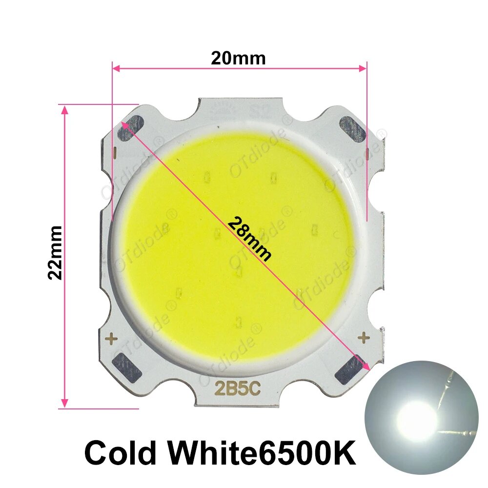 Светодиодный COB модуль White 6500K, 3W