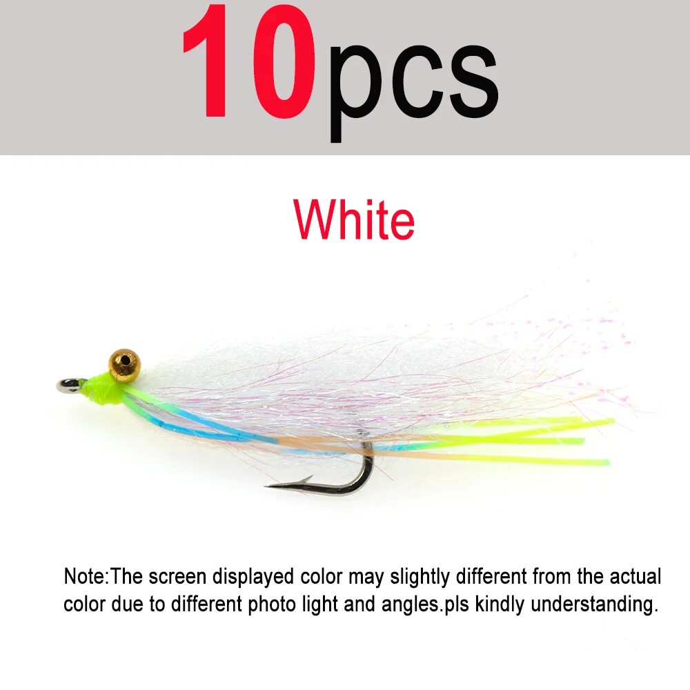 Vampfly Crazy Dubbing Charlie Fly крючок из углеродистой стали Size 2, 10pcs White