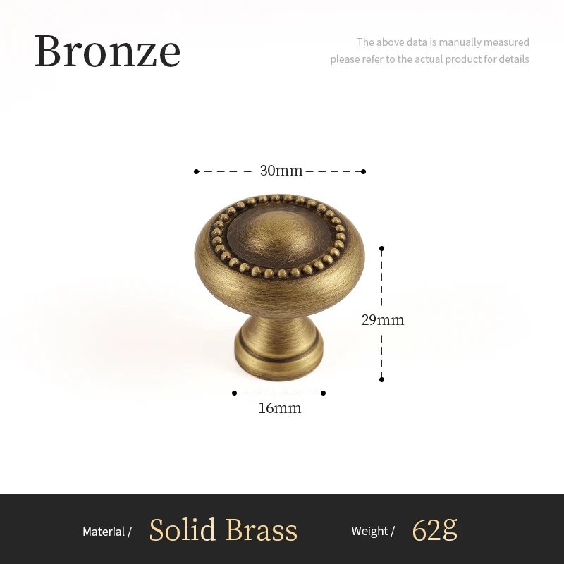 Ручки для шкафов SANTAYA бронзовые латунные Diameter-30mm