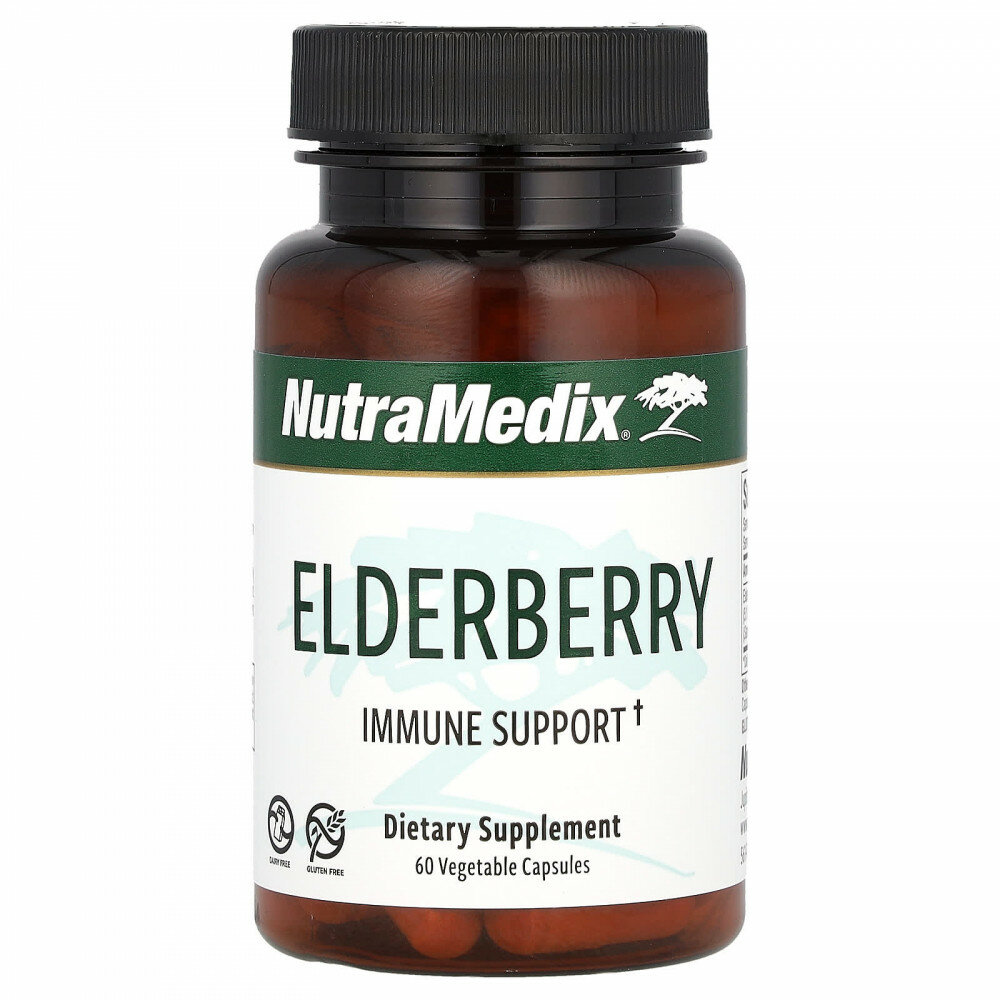 NutraMedix, Elderberry, поддержка иммунитета, 500 мг, 60 растительных капсул